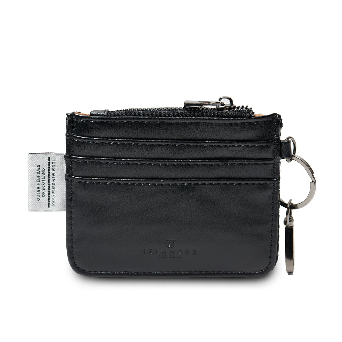 Black & White Dogtooth Card Zip Wallet – Bold Tweed Design | Contempo