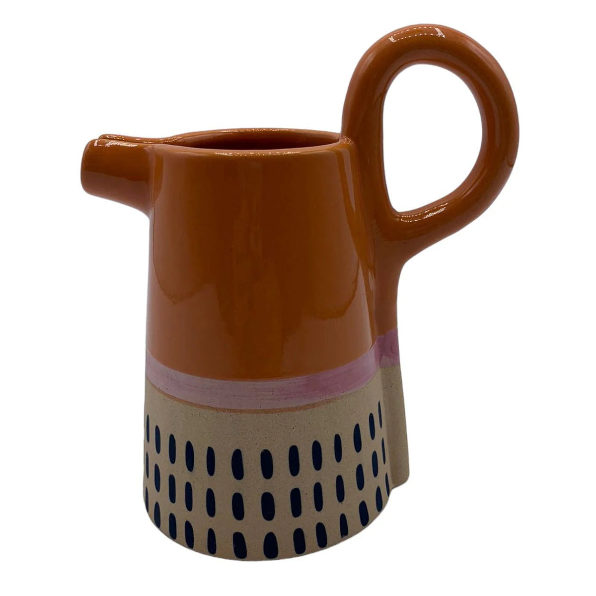Bright Orange Bloc Jug with Abstract Design | Contempo